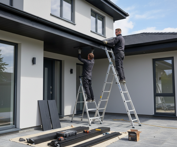 Black Ash uPVC Fascia & Soffit Boards | Woodgrain Finish | 5mt Lengths ...