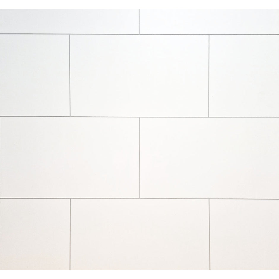 White Matt Tile Effect PVC Panels - 1m Wide Groutline Bathroom Cladding ...