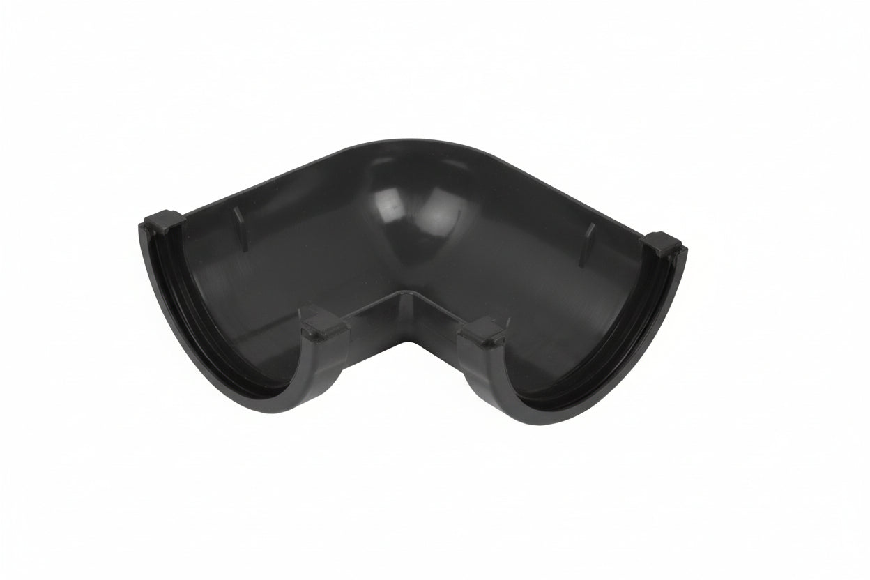 FloPlast 112mm Round Gutter 90 Degree Angle - Anthracite – The Wall Panel Centre Ltd